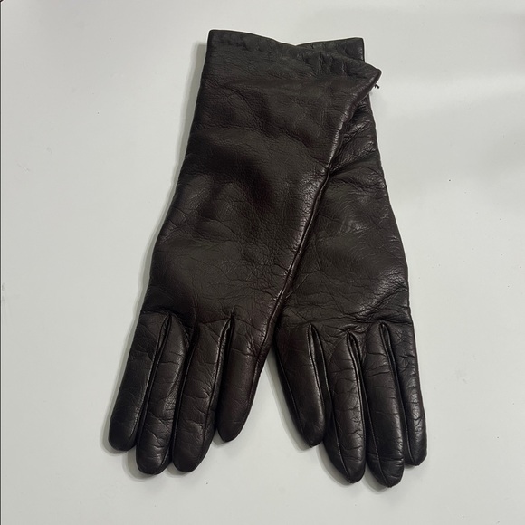 Neiman Marcus | Accessories | Neiman Marcus Dark Brown Leather Gloves ...